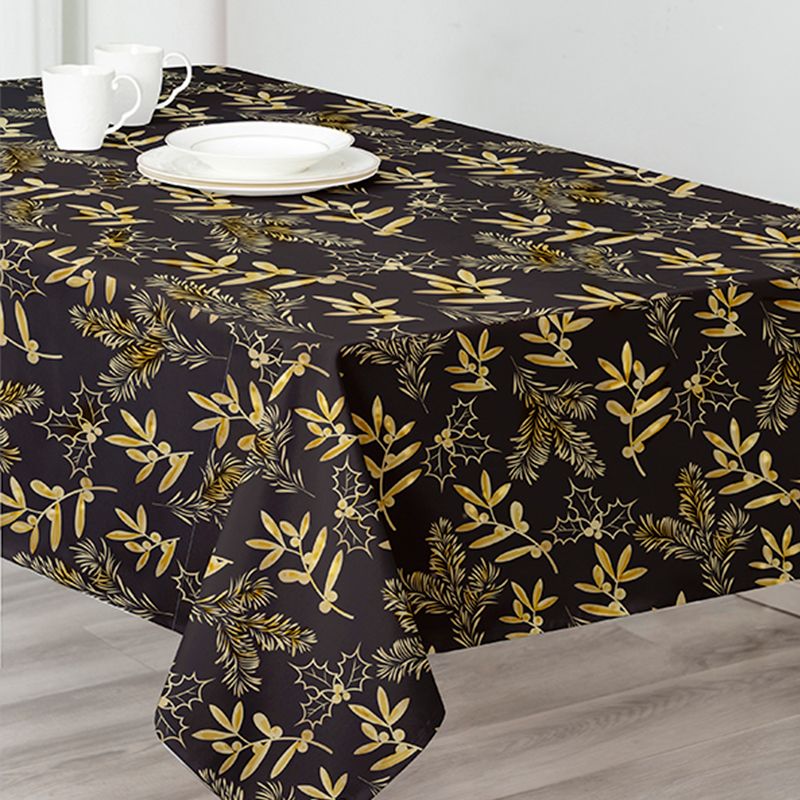 Mantel Estampado Rectangular Emily 150x210cm / Negro – Doral – BUALE