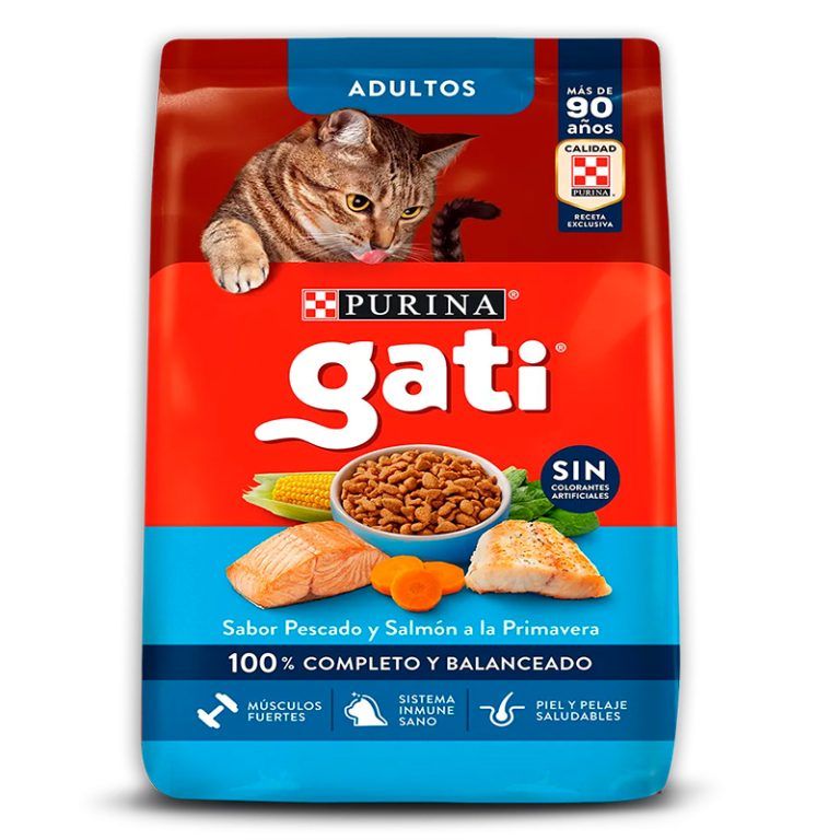 Alimento Seco Gati Adulto 8 kg / Pescado y Salmón - Purina - BUALE