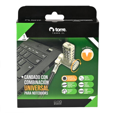 Candado de Seguridad Para Notebook 4D 2M Universal - Torre - BUALE