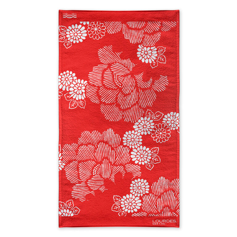 Toalla de Playa Jacquard 100X180cm. / Flowers - Lourdes | BUALE